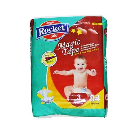 Rocket Magic Tape Diaper Jumbo Pack Size 3 Medium 84pc Reliable