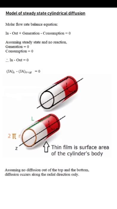 Example 4 1 D Molecular Diffusion Cylinder Assume