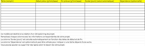 Le Rétroplanning Projet Modèles Excel Téléchargeable
