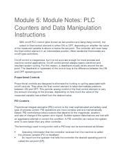 Module 5 Module Notes PLC Counters And Data Manipulation Instructions Docx Module 5 Module