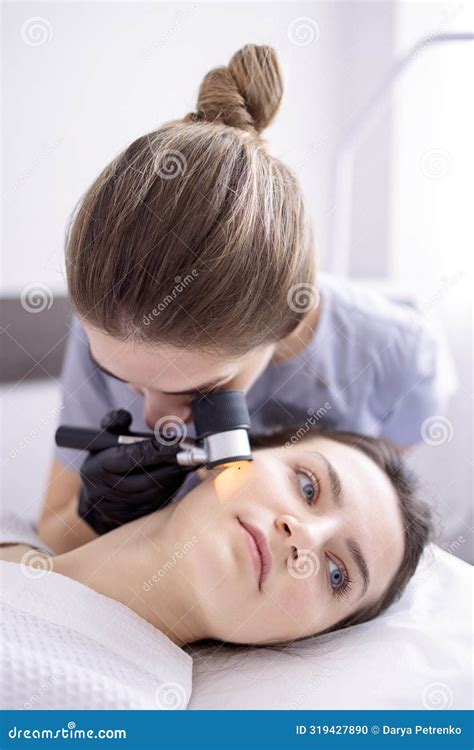 Dermatoscopy Of Skin Lesions And Moles With Dermatoscope For Preventing Skin Cancer And Melanoma