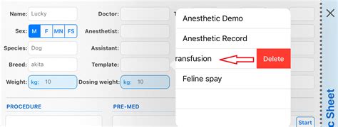How Do I Delete An Anesthetic Sheet Preoperative Templates Idexx