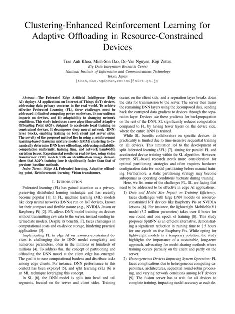 Clustering Enhanced Reinforcement Learning For Adaptive Offloading In Resource Constrained