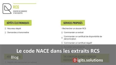 Mise à Jour Des Extraits Rcs Le Code Nace