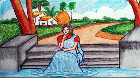 How To Draw A River With Pencil