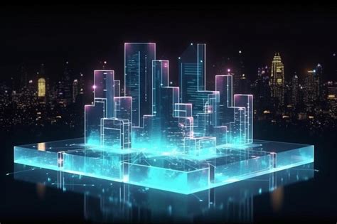 Premium Photo Creative Glowing Cloud Hologram On Illuminated Night