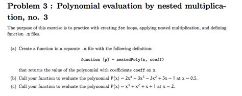 Solved Problem 3 Polynomial Evaluation By Nested