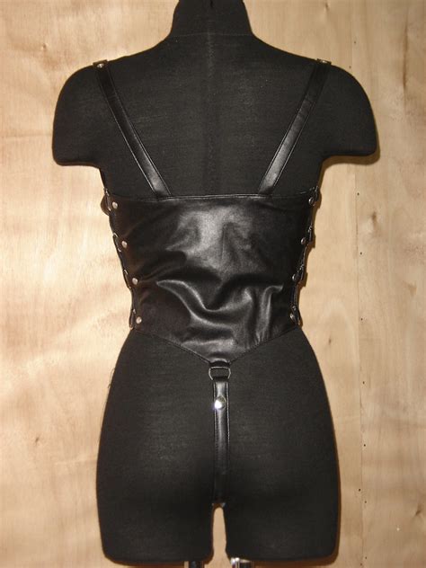 Genuine Real Leather Quarter Cup Bustier Teddy Catsuit Thong Etsy