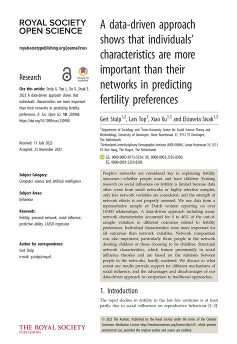 Pdf A Data Driven Approach Shows That Individuals Characteristics Are More Important Than