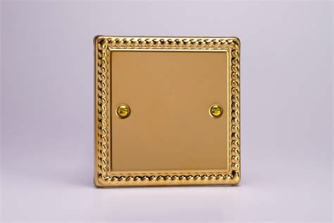 Varilight Classic Georgian Brass Single Blank Plate Switch Socket And