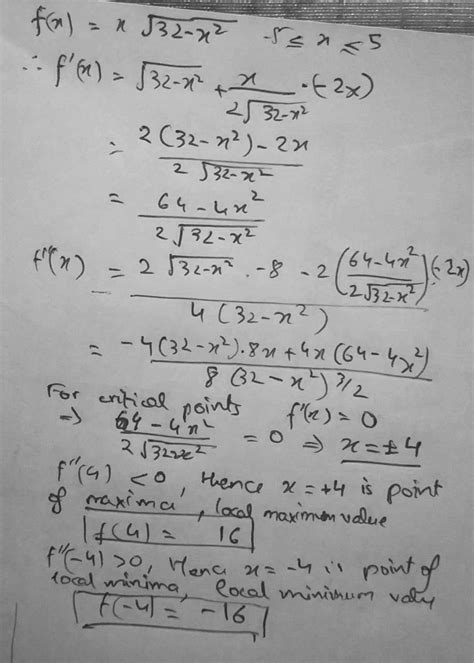 Find The Points Of Maxima Or Minima And Corresponding Maximum And Minimum Values Of The