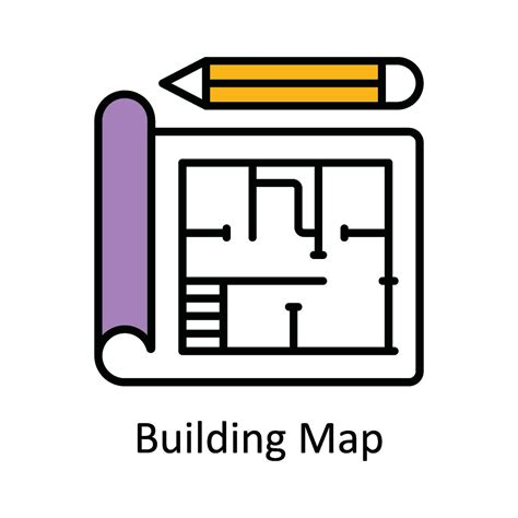 Building Map Vector Fill Outline Icon Design Illustration Map And Navigation Symbol On White