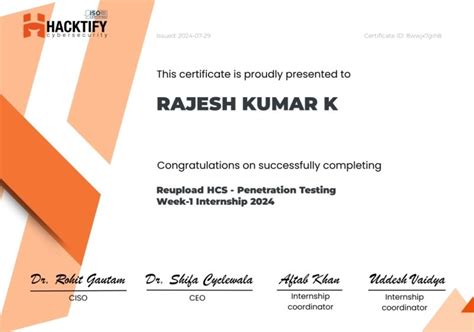 Rajesh Kumar K On Linkedin Cybersecurity Hacktifycybersecurity Penetrationtesting
