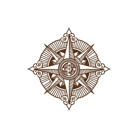 Premium Vector Antique Sea Compass Vintage Medieval Map Isolated