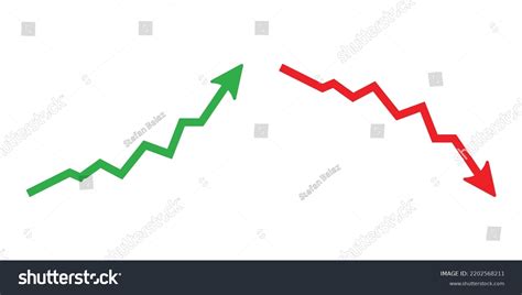 Graph Going Down Sign Green Red Stock Vector Royalty Free 2202568211 Shutterstock