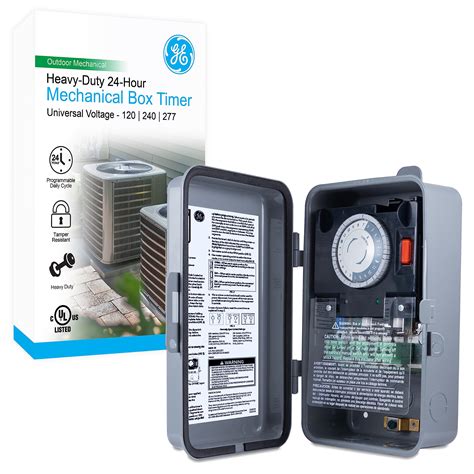 GE Heavy Duty Mechanical Box Timer Switch Metal Tamper Resistant Voltage NEMA