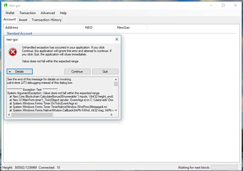 Neo Gui Unhandled Exception On Windows 10 · Issue 30 · Neo Projectneo