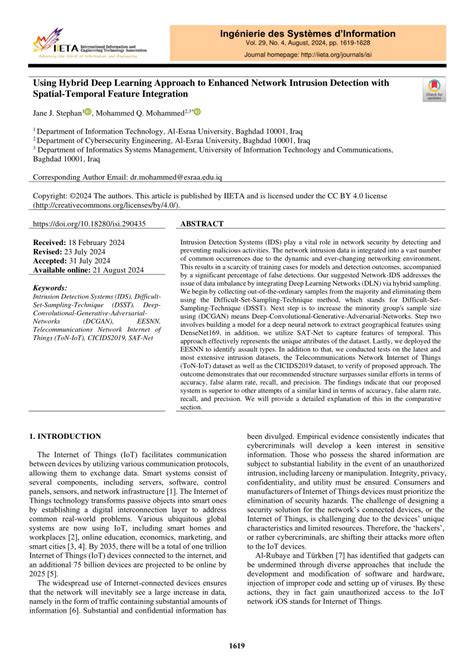 Pdf Using Hybrid Deep Learning Approach To Enhanced Network Intrusion Detection With Spatial