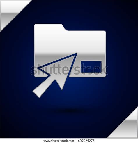 silver cursor click document folder icon stock vector royalty free