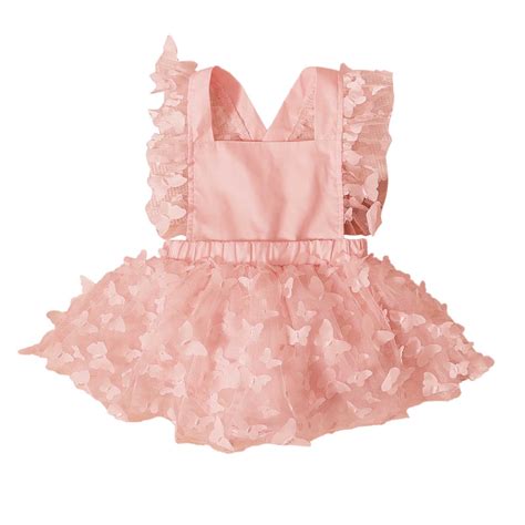 Weryoung Girls Bodysuits Summer Mesh Fly Sleeve Cartoon Butterfly Appliques Dress Bodysuits