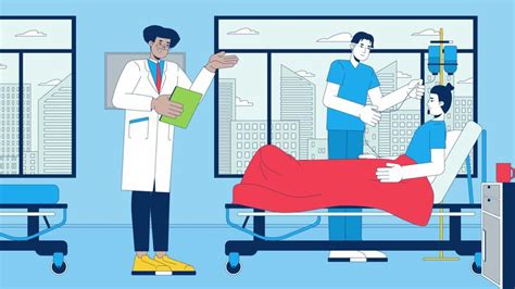 Doctor And Nurse Checking On Patient Cartoon Animation Healthcare