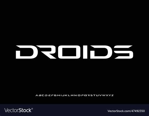 Modern Futuristic Typeface Display Font Royalty Free Vector