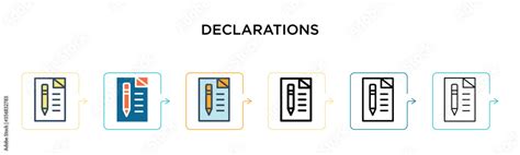 Declarations Vector Icon In 6 Different Modern Styles Black Two