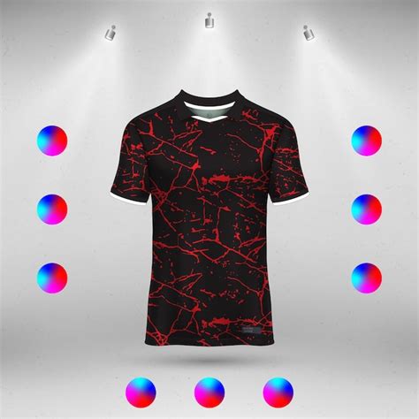 무료 ⁇ 터 축구 유니폼 템플릿 스포츠 티셔츠 디자인 프리미엄 벡터