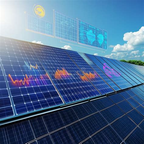 Monitoring System Visualizes Solar Panel Performance In Daylight Stock