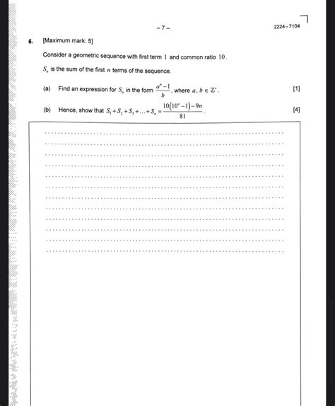 solved 7 2224 71046 [maximum mark 5]consider a geometric