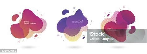 추상적인 현대 그래픽 요소의 집합입니다 역동적인 형태와 선 색깔 흐르는 액체 형태와 그라데이션 추상 배너입니다 로고 전단 이나 프레 젠 테이 션의 디자인에 대 한 템플릿