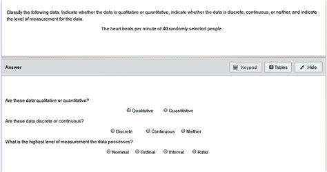 Solved Classify The Following Data Indicate Whether The