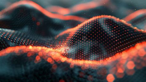 A Vibrant Digital Featuring Glowing Dots In A Futuristic Abstract