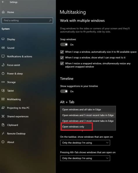 Disable Displaying Of Edge Tabs In Alt Tab In Windows 10 Technoresult