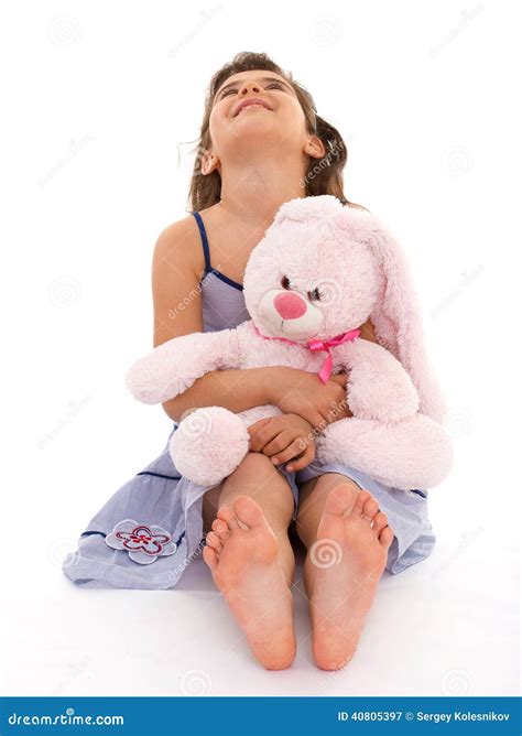 Fille Avec Un Jouet Mou Image Stock Image Du Prise Visage 40805397