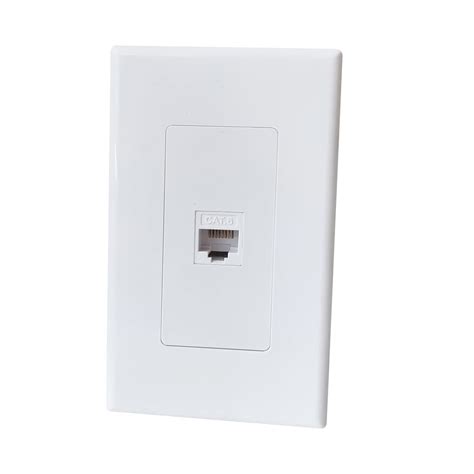 Bupldet 1 Port Cat6 Ethernet Wall Plate Screwless Cat 6 Rj45 Network Cable Cover Plate Female