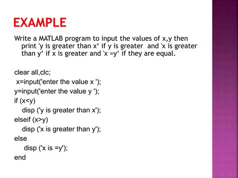Conditional Control In Matlab Scripts Ppt