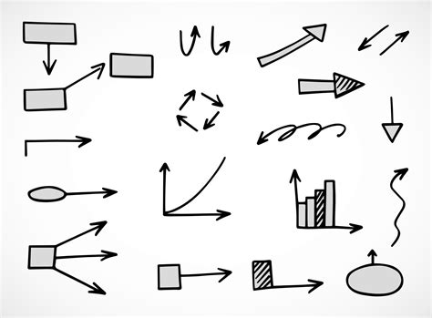 Vector Set Of Hand Drawn Arrows Scheme Diagram Infographics Vector Art At Vecteezy