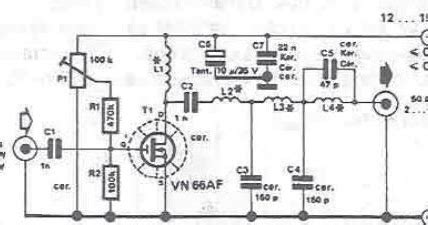 Simple RF Amplifier Electro Circuit Diaggram