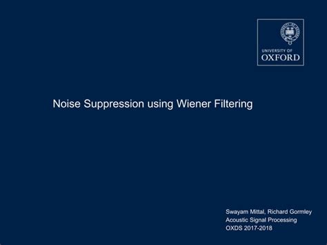 Noise Suppression Algorithm Ppt