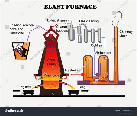 Blast Furnace Diagram Draw The Diagram Of Blast Furnace And Label Its