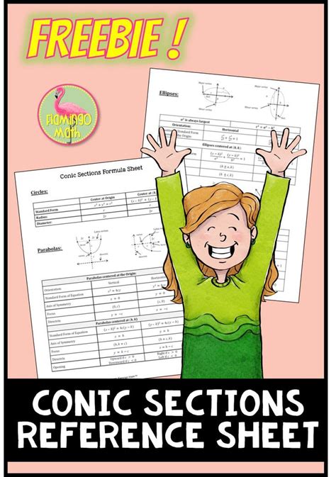 Conic Sections Reference Sheet Freebie Conic Section High School