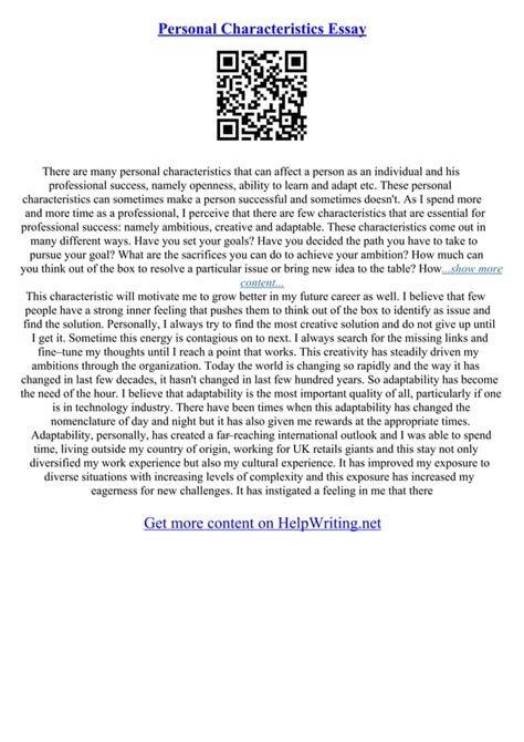 Essay Good Character Pdf