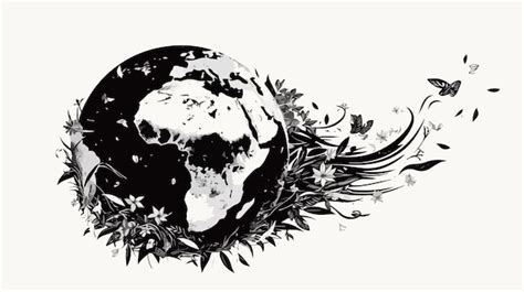 Earth Wrapped With Grass Swirl Illustration Premium Ai Generated Vector