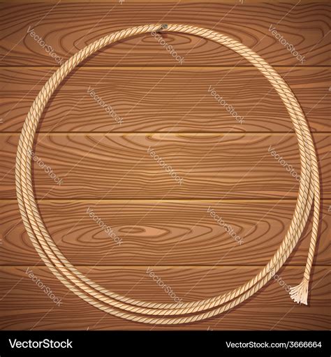 Rope Lasso On Wood Background Royalty Free Vector Image