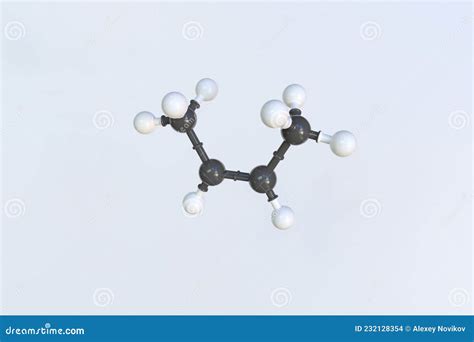 Cis 2 Butene Molecule Made With Balls Scientific Molecular Model 3d Rendering Stock