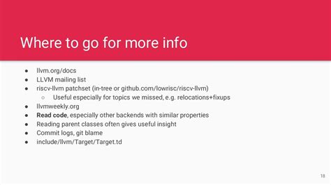 Llvm Backend Development By Example Risc V Speaker Deck