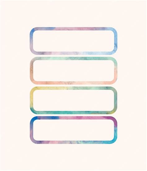 직사각형 모양의 수채화 배경 벡터 무료 벡터