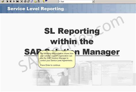 Service Level Reporting With In The SAP Solution Manager