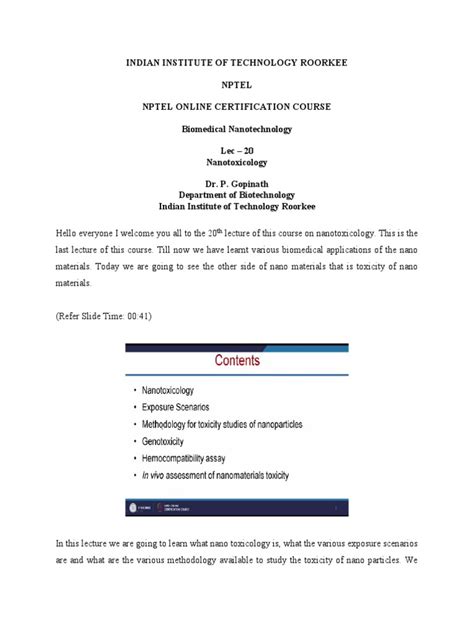 Lec 20 Pdf Nanotoxicology Nanotechnology